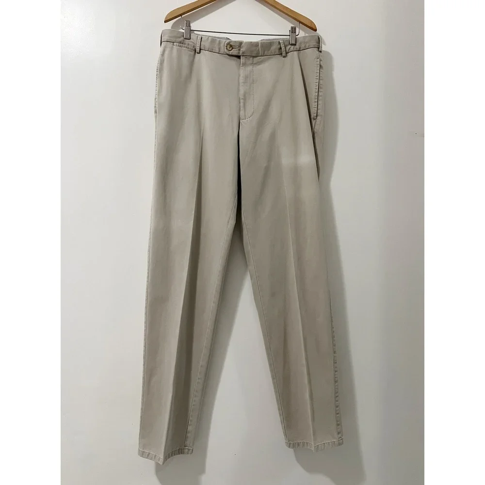Peter Millar | Pants | Peter Millar Khaki Tan Pima Cotton Flat Front ...